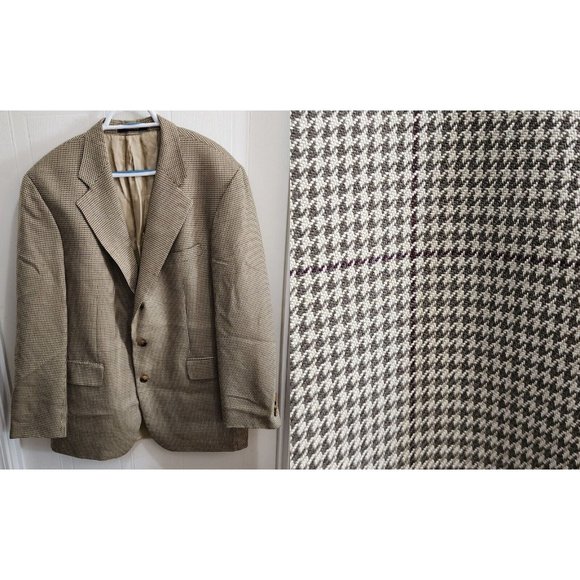 Ralph Lauren | Suits & Blazers | Vtg Chaps Ralph Lauren Beige Houndstooth Blazer Suit Jacket ...